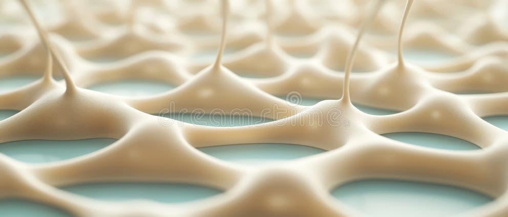 Network Nodes Connect Beige Forms Over Pale Blue Surface Artificial ...