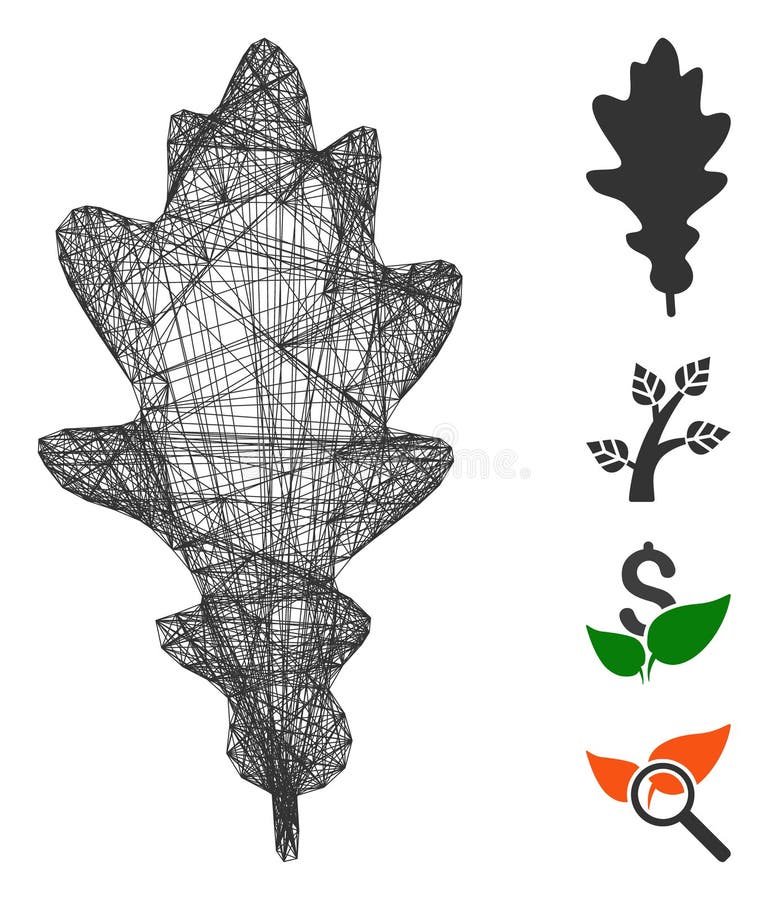 Network Oak Leaf Vector Mesh Stock Illustration - Illustration of ...