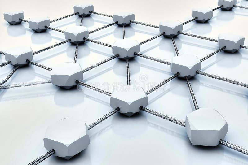 Network of Octagonal Plastic Blocks on White Reflective Surface ...