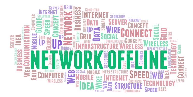 Network Offline Word Cloud. Stock Illustration - Illustration of ...
