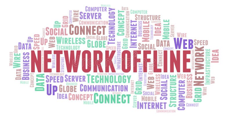 Network Offline Word Cloud. Stock Illustration - Illustration of ...