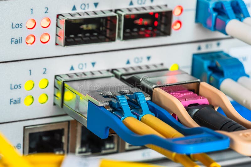 Network Optical Fiber Cables and Data Transmission Equipment Stock ...