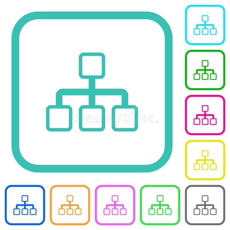 Network Outline Vivid Colored Flat Icons Stock Vector - Illustration of ...