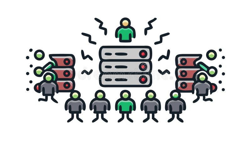 Network Overload Stress Icon, Server Failure, System Distress, Data ...