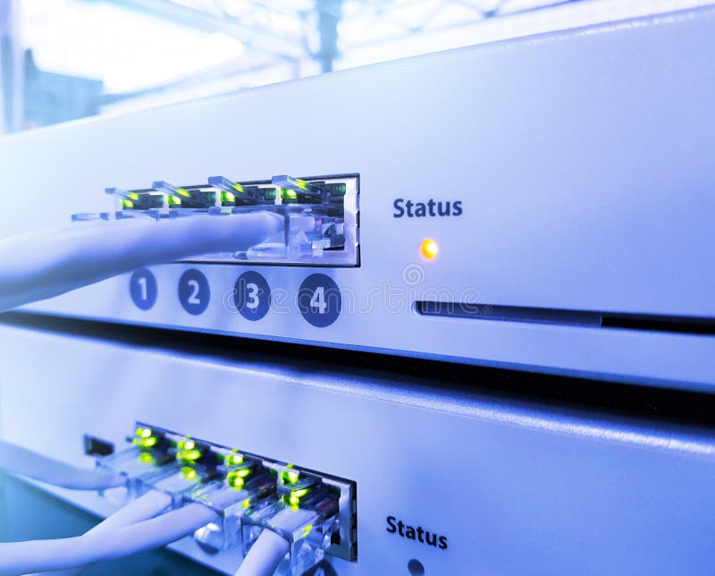 Network Panel, Switch and Cable . Stock Image - Image of panel ...