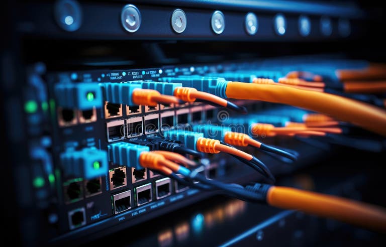 Network Panel Switch and Cable in Data Center Big Data Concept Stock ...