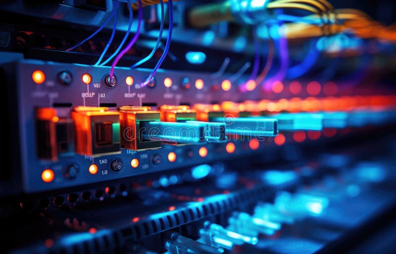 Network Panel Switch and Cable in Data Center Big Data Concept Stock ...