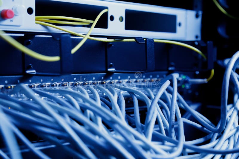Network Panel, Switch and Cable in Data Center Stock Photo - Image of ...