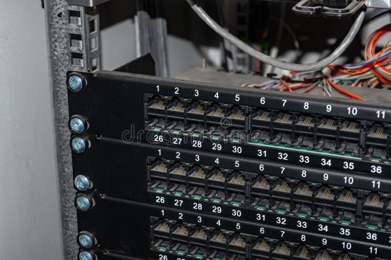 Network Panel, Switch and Cable in Data Center. Patch Panel Server Rack ...