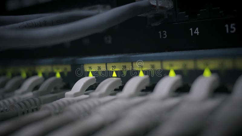 Network Panel Switch with Green Led Flashing Stock Footage - Video of ...