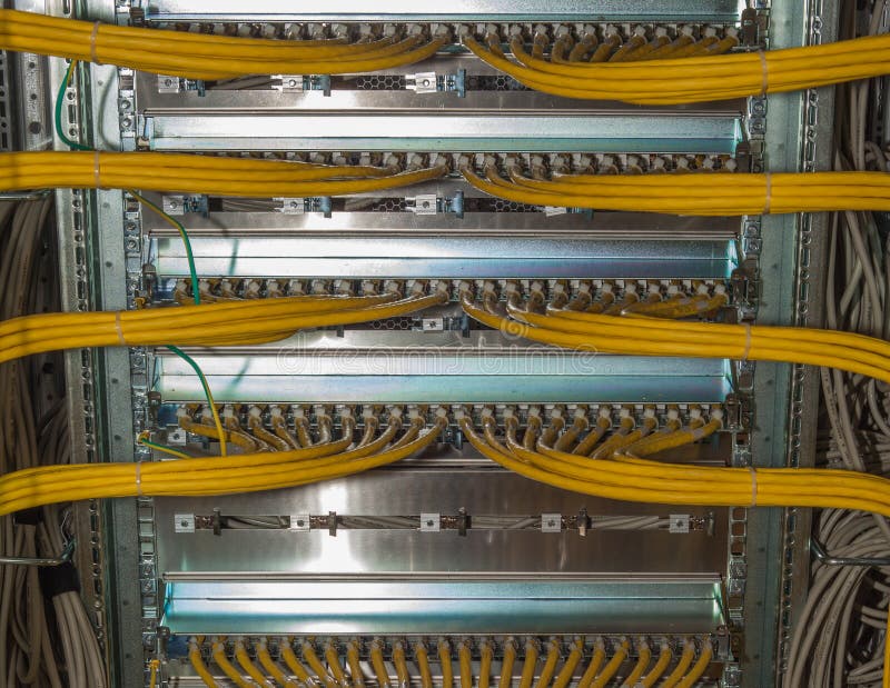 Network Patch Panel in a Data Center Stock Photo - Image of cluster ...