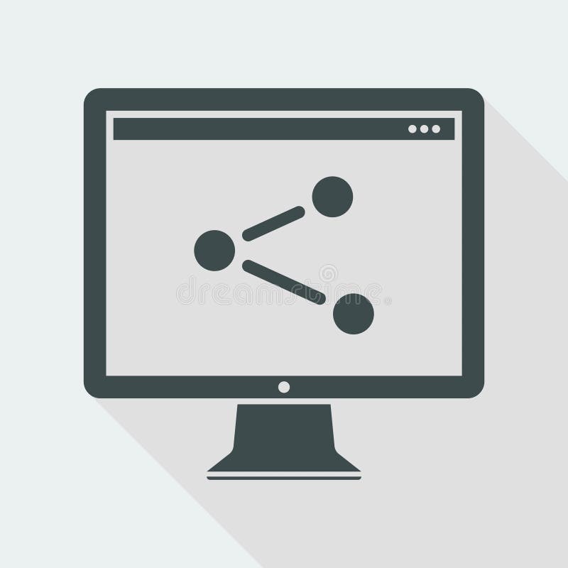 Network Pc - Flat Minimal Icon Stock Vector - Illustration of ...