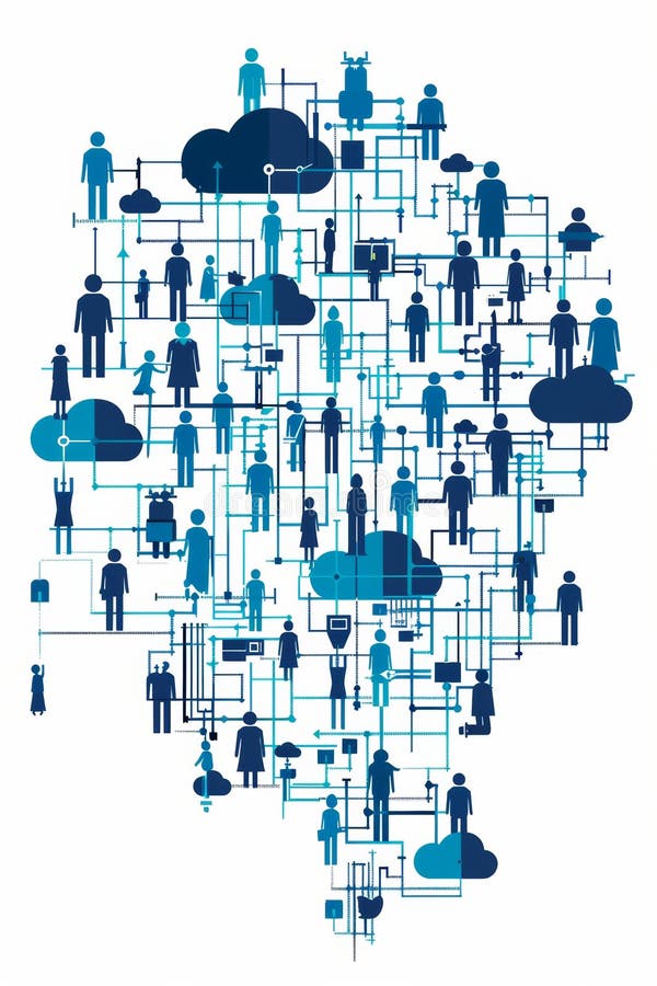 Network of People and Cloud Computing Collaboration, Innovation, Global ...