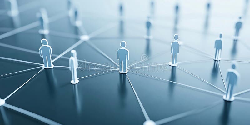 Network of People Connected through Digital Links Representing Social ...