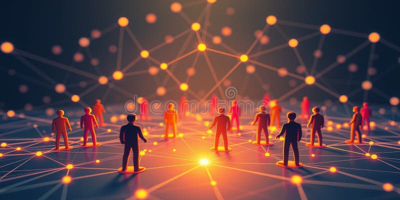 A Network of People Connected by Glowing Lines Symbolizing ...