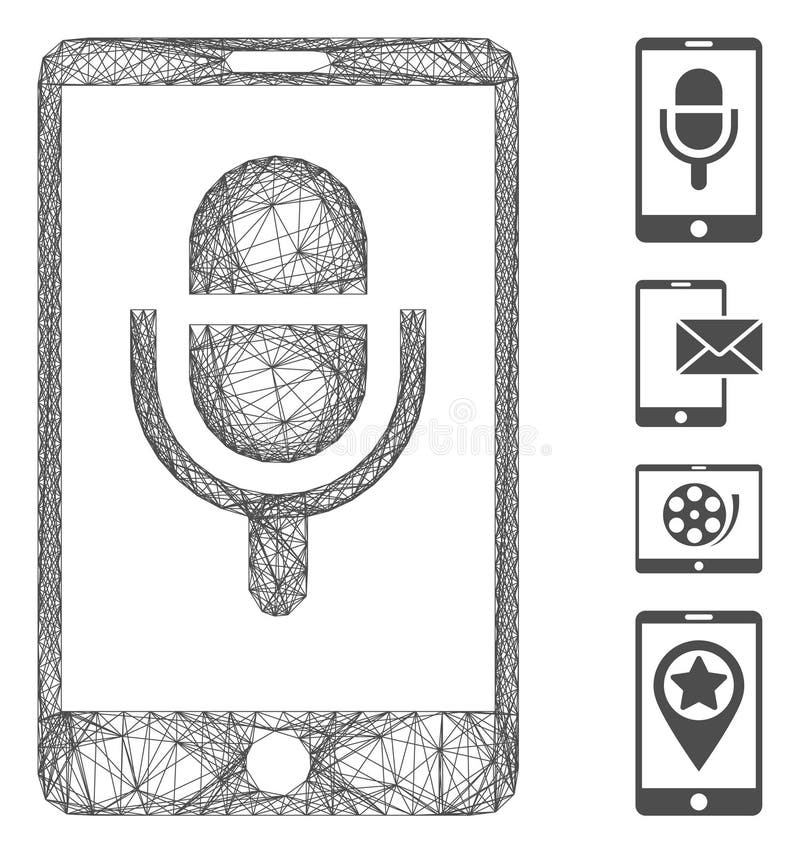 Network Phone Microphone Vector Mesh Stock Illustration - Illustration ...