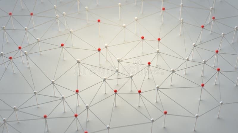 Network of Pins 3D render stock illustration. Illustration of network ...