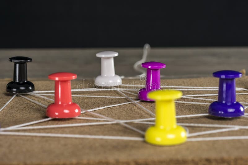 Network with pins stock image. Image of colored, direction - 95508485