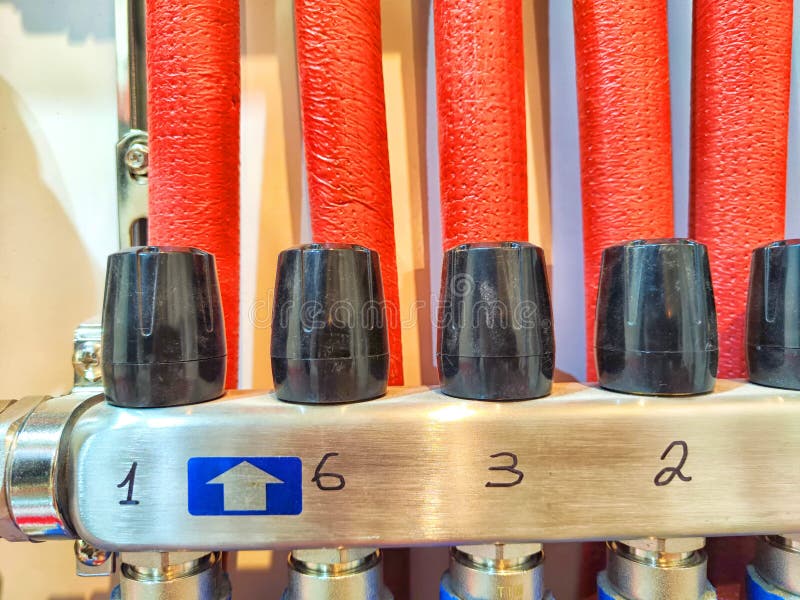 Network of Pipes Attached To Wall. Multiple Interconnected Pipes ...