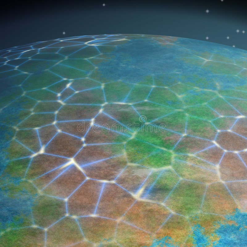 Network on Planet Generated Texture Background Stock Illustration ...