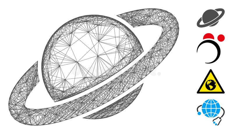 Network Planet Saturn Vector Mesh Stock Vector - Illustration of ...