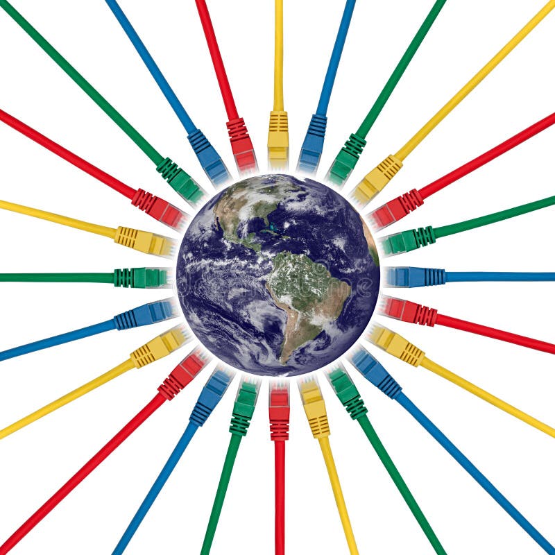 Network Plugs Connected To a Router or Switch Stock Image - Image of ...