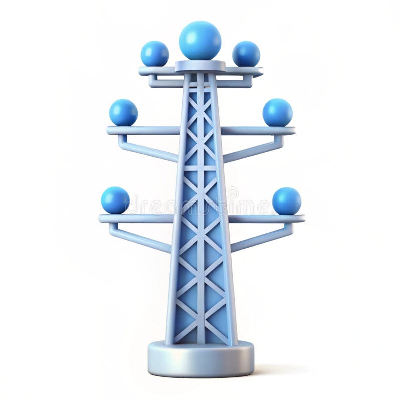Network Pole 3D Icon Illustration Stock Illustration - Illustration of ...