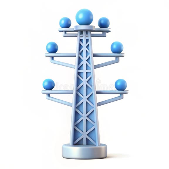 Network Pole 3D Icon Illustration Stock Illustration - Illustration of ...