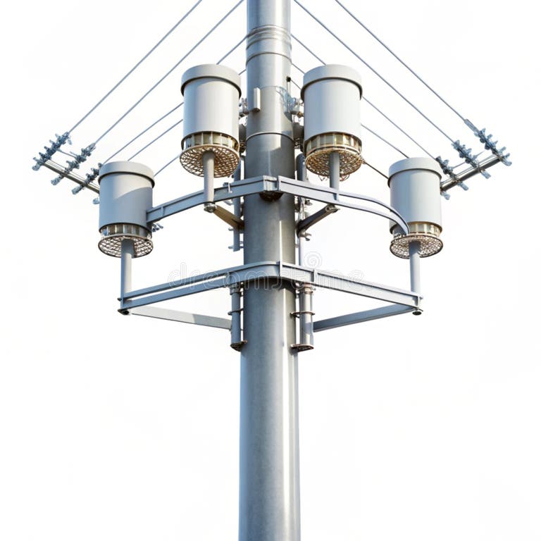 Network Pole Isolated on White Background Stock Illustration ...