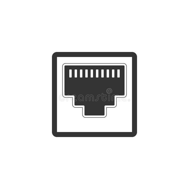 Network Port - Cable Socket Icon Isolated. LAN Port Icon. Ethernet ...