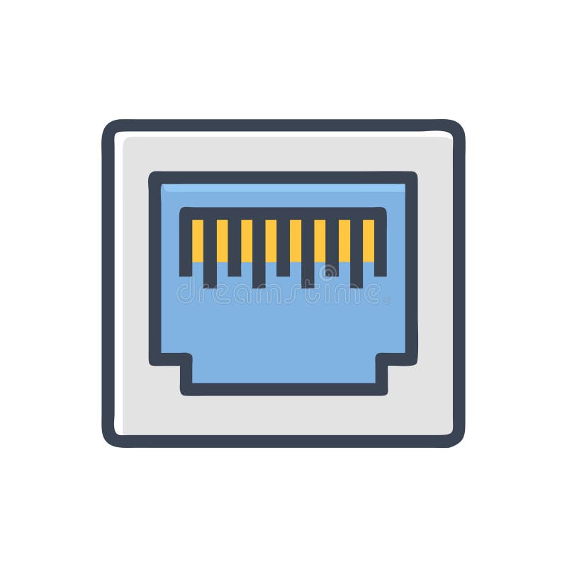 Network Port Icon for Connectivity Solutions Stock Illustration ...