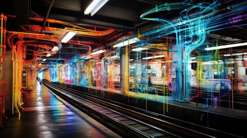 Network Power Lines Mapped Subway Stock Photo - Image of lines ...