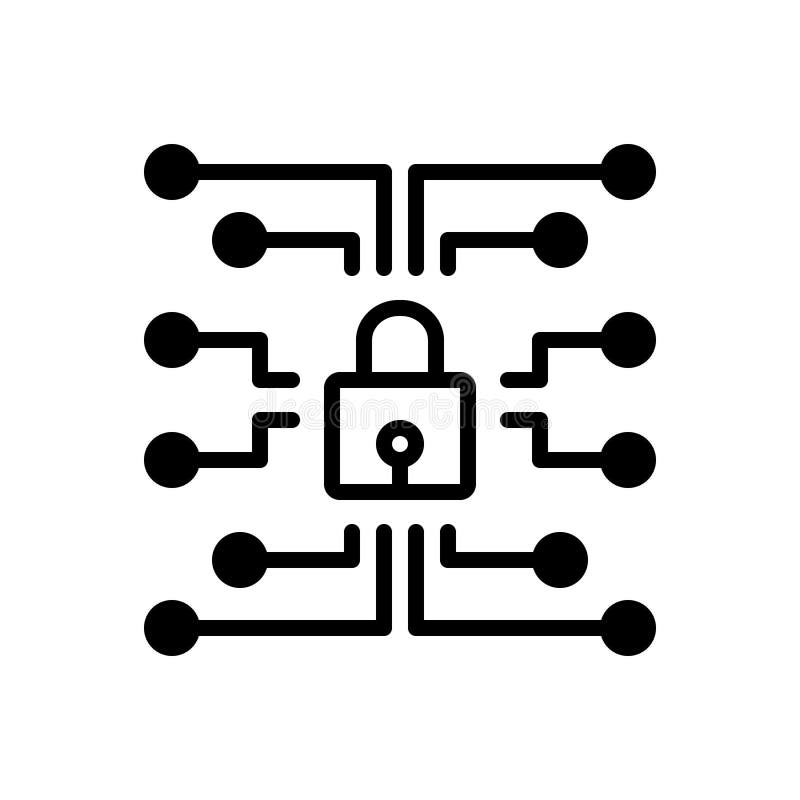 Black Solid Icon for Network Protection, Security and Antivirus Stock ...