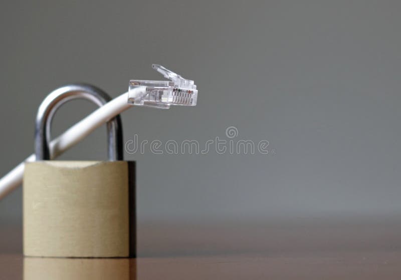 Cable Going through Padlock Stock Image - Image of server, connection ...