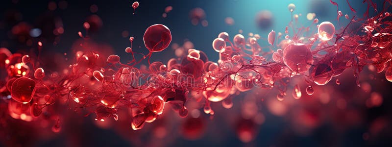 Network of Red Blood Cells with Fibers and Platelets in the Blood ...