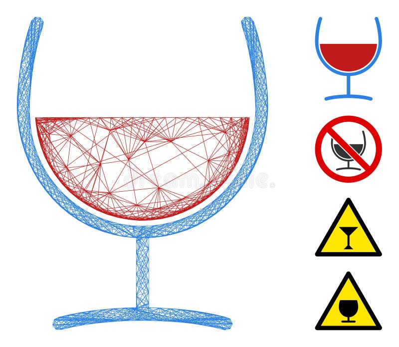 Network Red Wine Glass Vector Mesh Stock Illustration - Illustration of ...