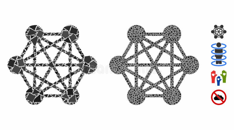 Network Relations Composition Icon of Humpy Pieces Stock Vector ...