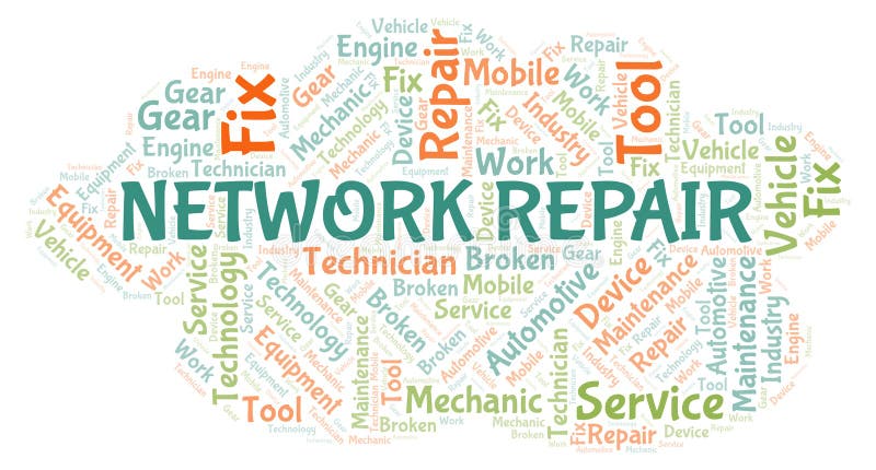 Web Network Repair Service Icon with Simple Symbols Stock Vector ...