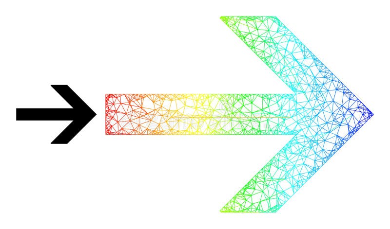 Network Right Arrow Mesh Icon with Rainbow Gradient Stock Vector ...