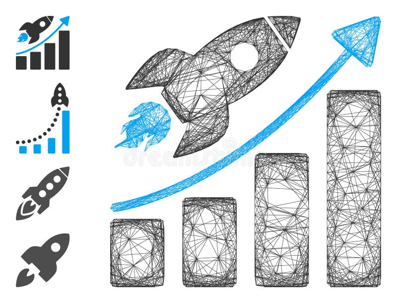 Network Rocket Startup Chart Vector Mesh Stock Vector - Illustration of ...