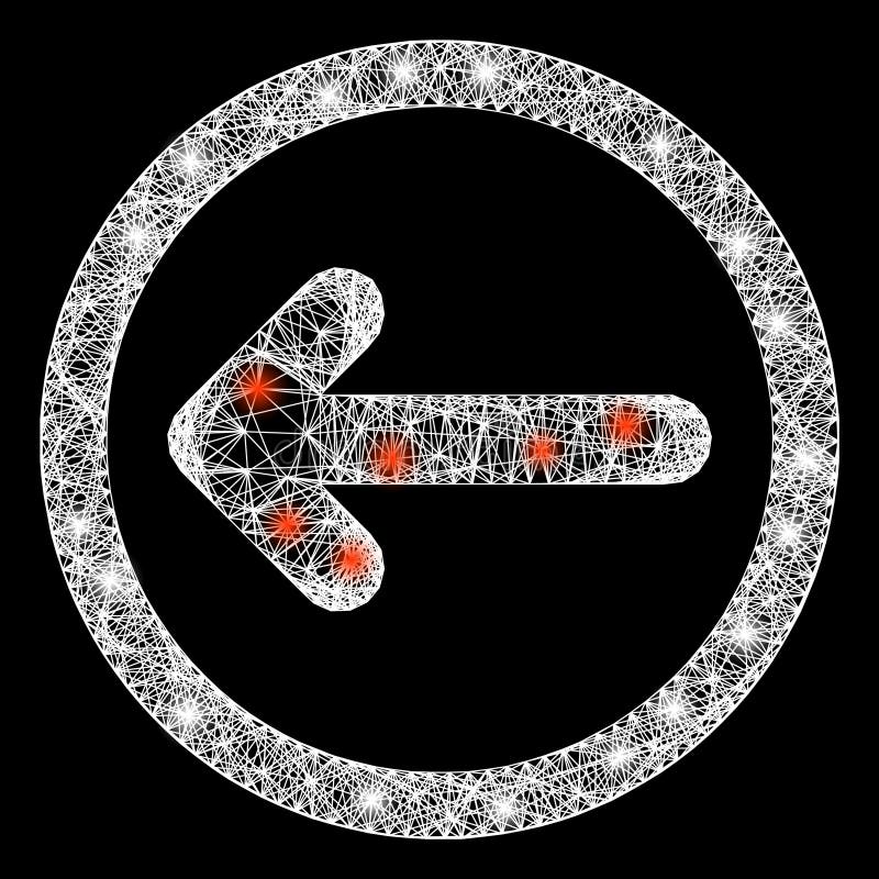 Network Rounded Left Arrow Web Mesh with Bright Glitter Dots Stock ...