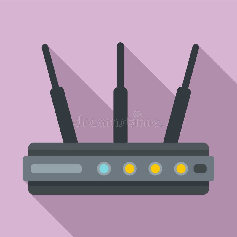 Network Router Icon, Flat Style Stock Vector - Illustration of ...