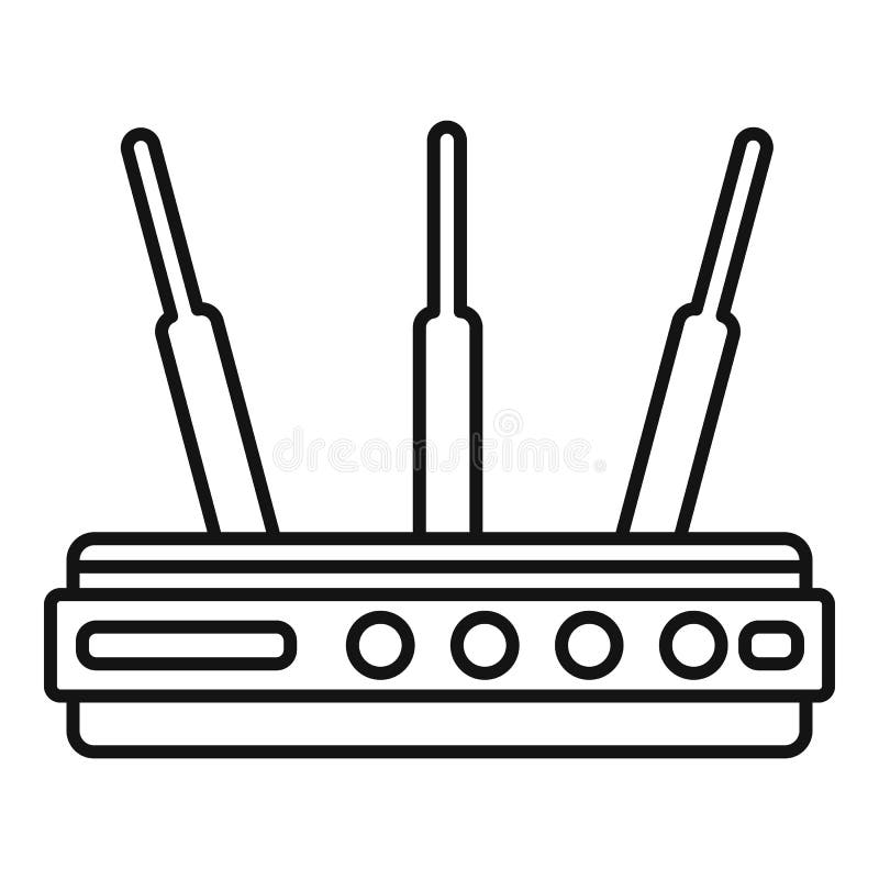 Network Router Icon, Outline Style Stock Vector - Illustration of data ...