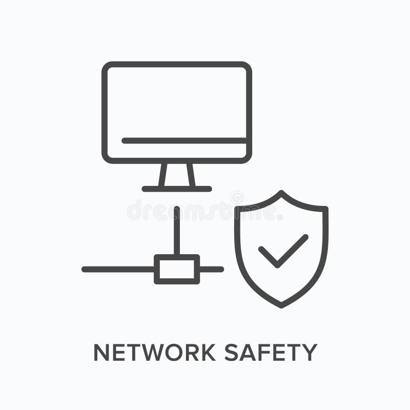 Network Safety, Protection and Security Vector Icons Set Cyber Computer ...