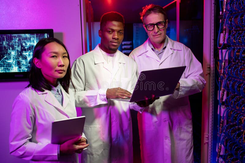 Network Scientists in Server Room Stock Photo - Image of computer ...