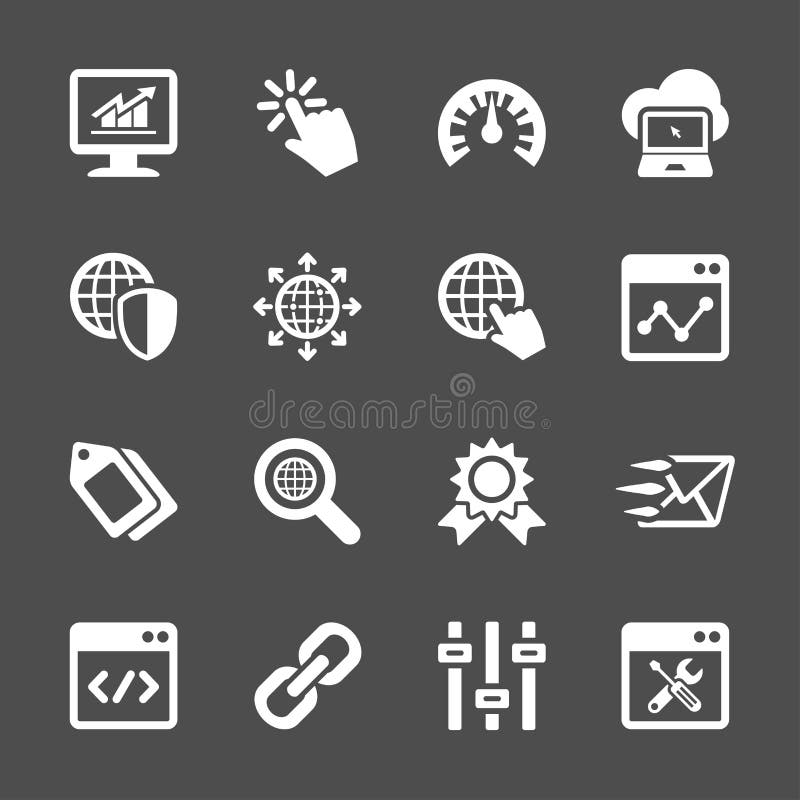 Network and Search Engine Optimization Icon Set, Vector Eps10 Stock ...