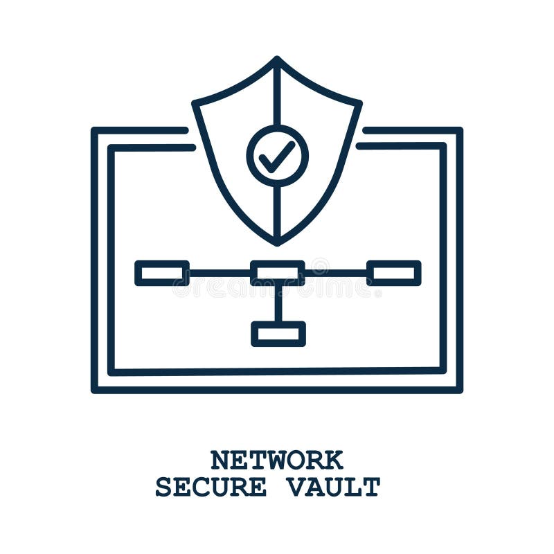 Network Secure Vault Concept. Vector Illustration Decorative Design ...