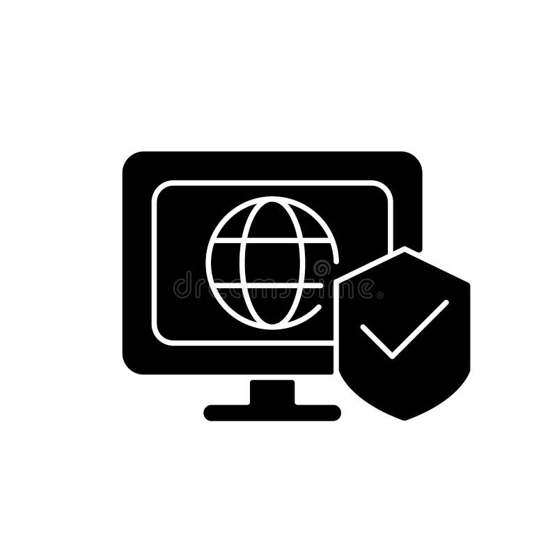 Network Security Black Glyph Icon Stock Vector - Illustration of ...