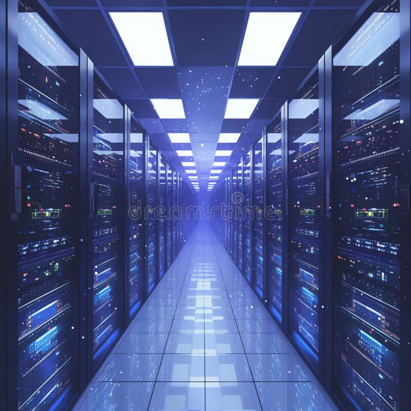 Network Security Computer Racks in a High Tech Data Center Stock ...