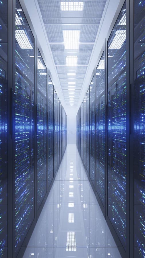 Network Security Computer Racks In A High Tech Data Center Stock Illustration Illustration Of